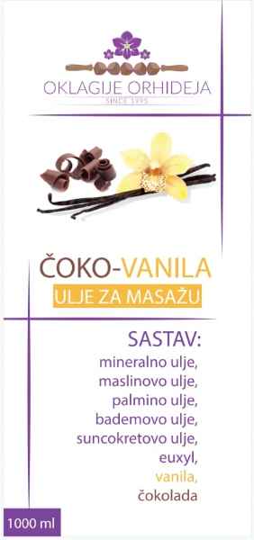 Ulje za masazu - Čoko-Vanila 1000ml - Orhideja - Online Shop