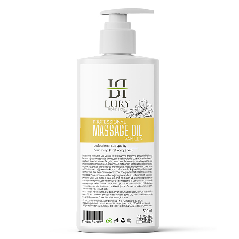 MASSAGE OIL - VANILLA - 500ML - Orhideja - Online Shop